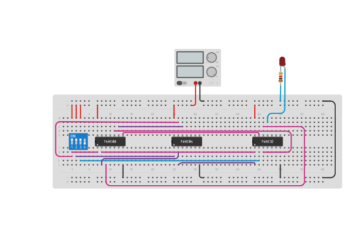 Circuit design Using Basic Gates | Tinkercad