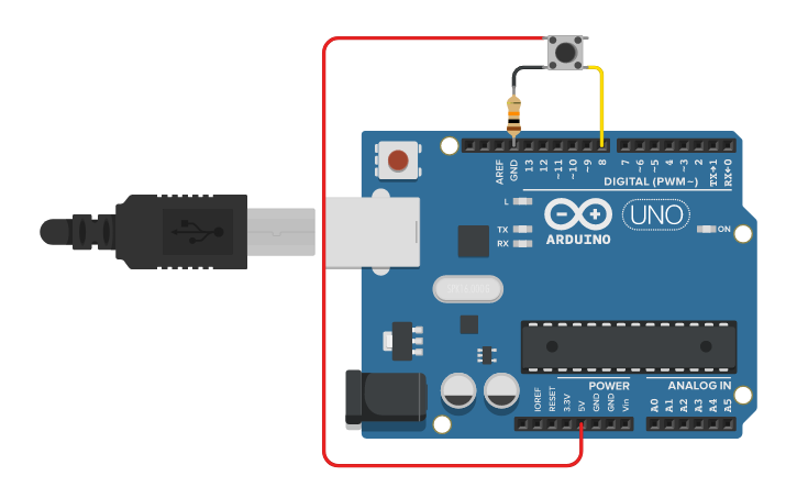 Circuit design Button Press Counter - Tinkercad