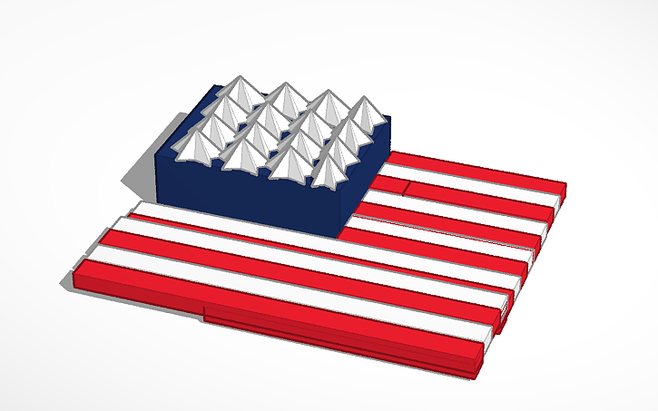 3d Design Tyler Dtech American Flag Tinkercad