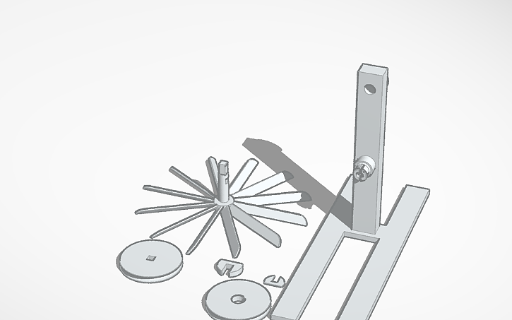3D design windmill with belt drive - Tinkercad
