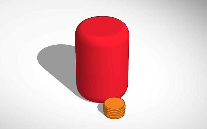 3D design piggy bank with plug - Tinkercad