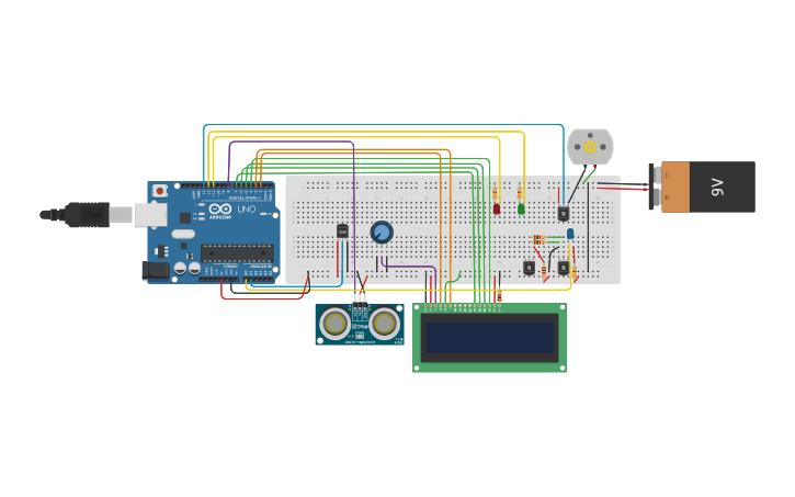 Circuit design Sistema de riego vivero manos largas - Tinkercad