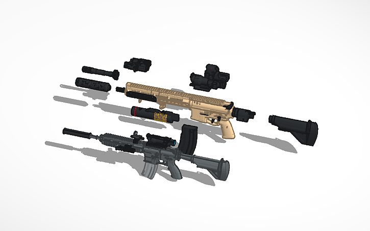 3D design hk416&m4a1 - Tinkercad