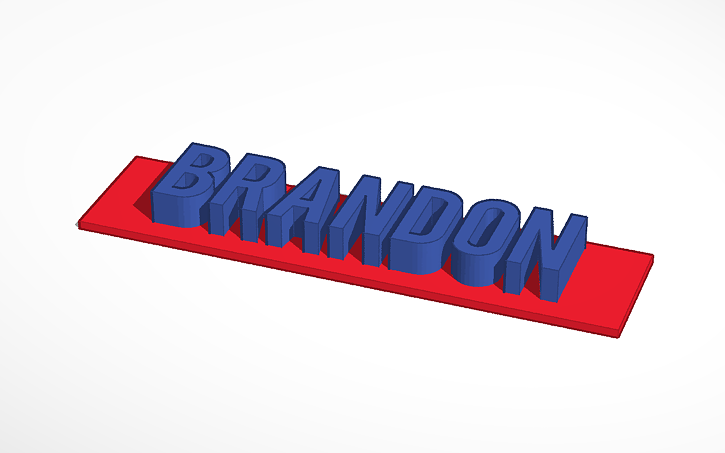 3D design Brandon Nametag | Tinkercad
