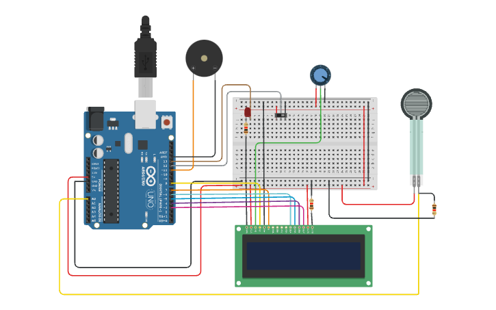 Circuit design Waste Food Detecting Device without I2C | Tinkercad
