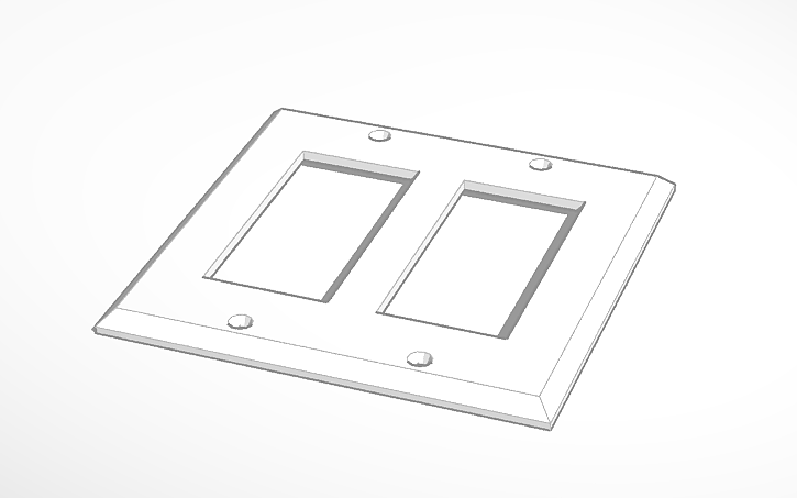 3D design Double Rocker Wall Plate Template - Tinkercad