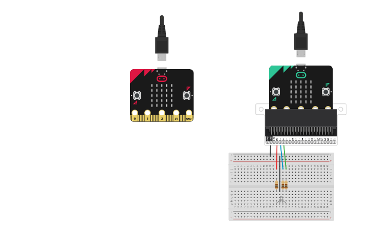 Circuit design Communication Radio microbit - Tinkercad