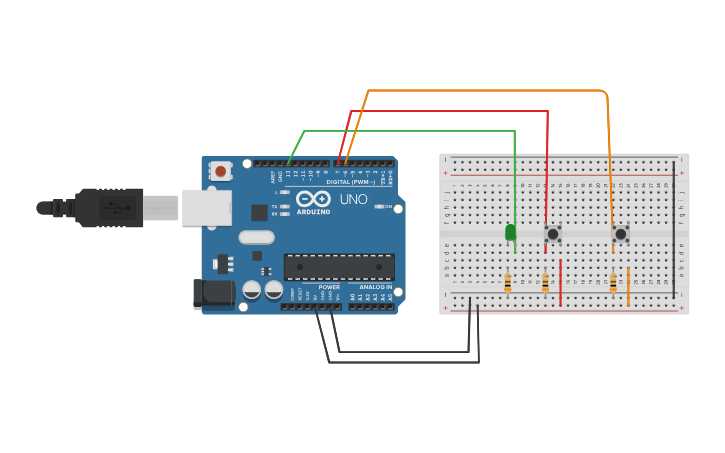 Circuit design Arduino terminado con and - Tinkercad