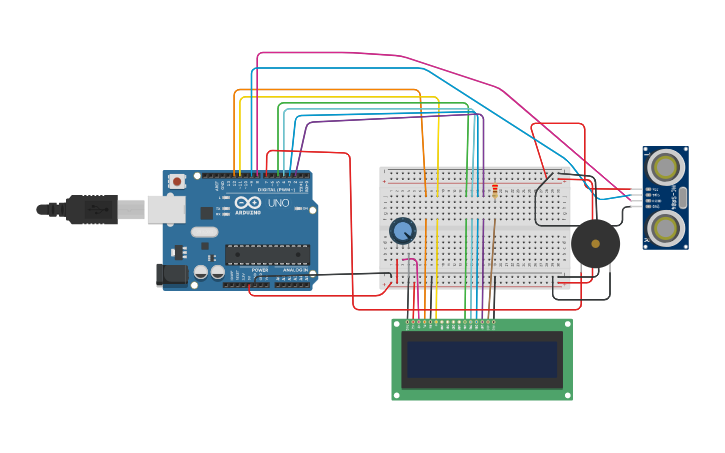 Circuit design LCD&Sensor - Tinkercad