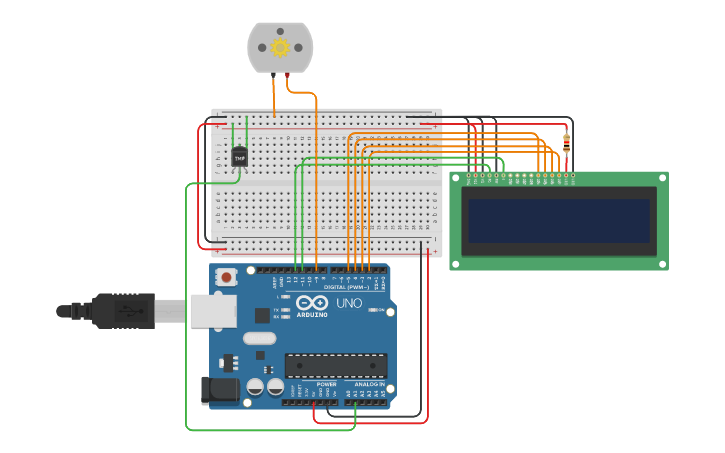 Circuit design Temperature - Tinkercad