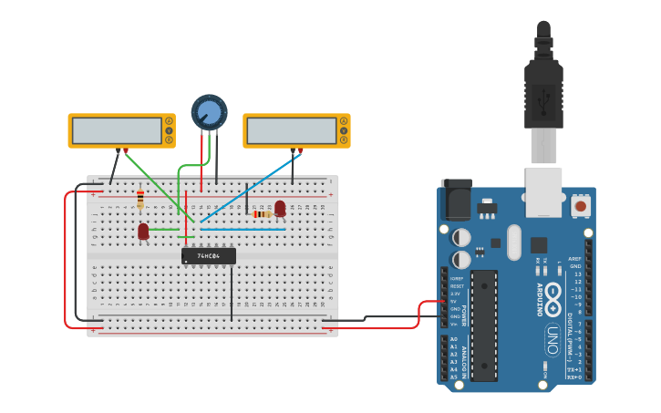 Circuit design Lab 2 Circuit 1 || Logic Levels - Tinkercad