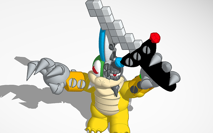 3D design cyborg larry k. fight scene - Tinkercad