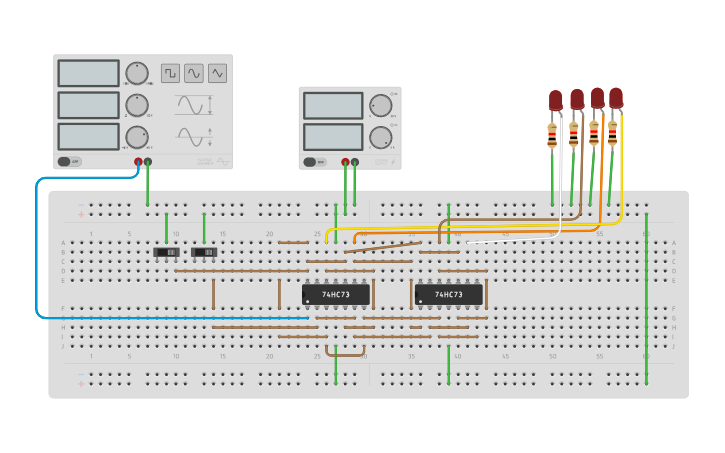 Circuit design Up Counter - Tinkercad