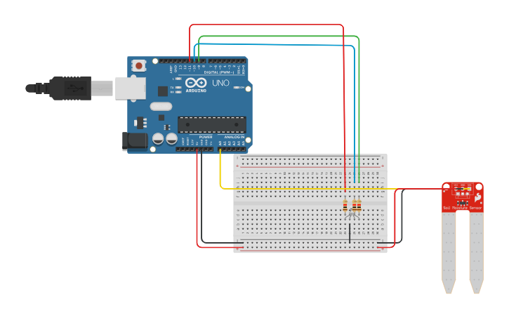 Circuit design Humidity device - Tinkercad