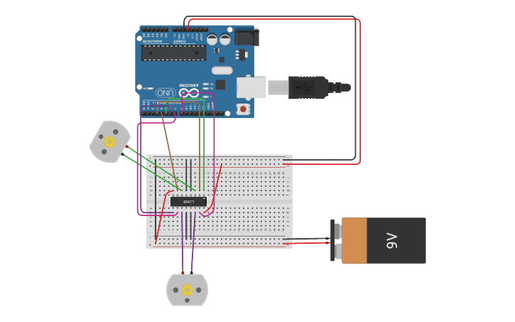 Circuit design Moteurs | Tinkercad
