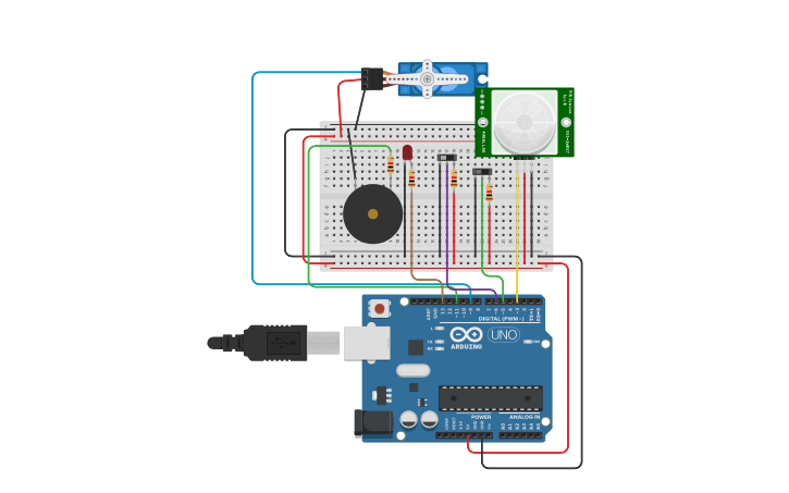 Circuit design Alarma - Tinkercad
