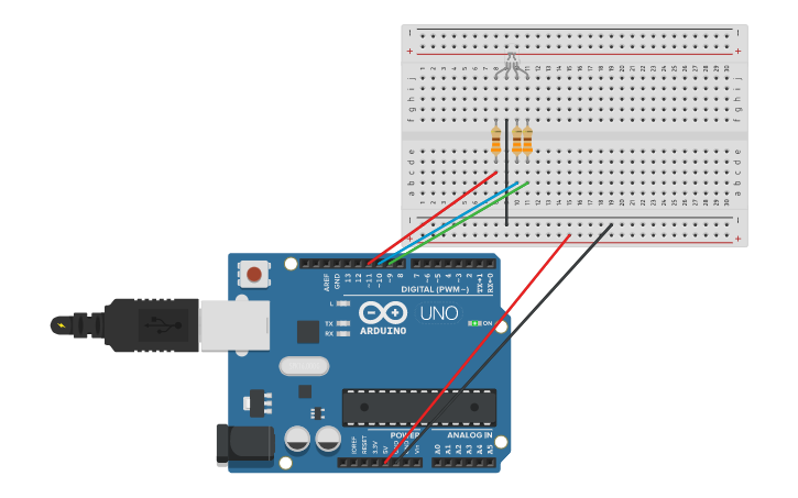 Circuit design RGB_LED - Tinkercad