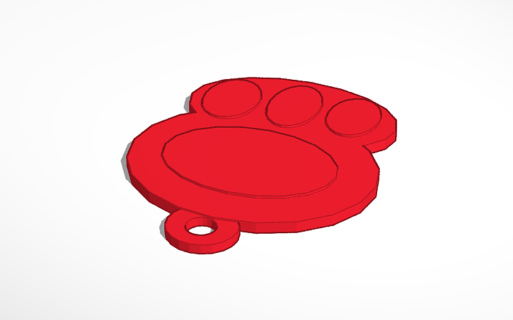 3D design tiger paw key chain - Tinkercad