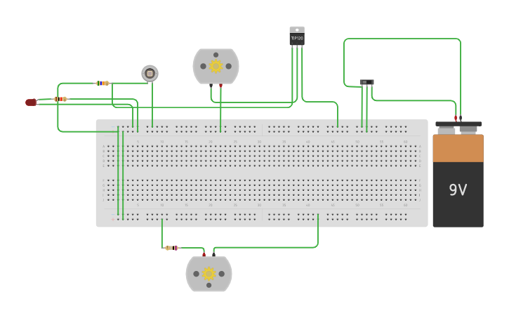 Circuit design Obstacle avoiding car - Tinkercad