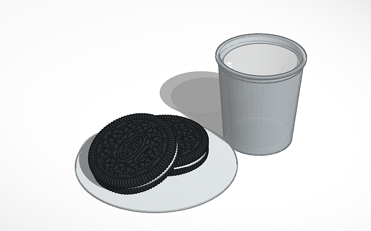 3D design Classic Oreo Cookie With Milk - Tinkercad