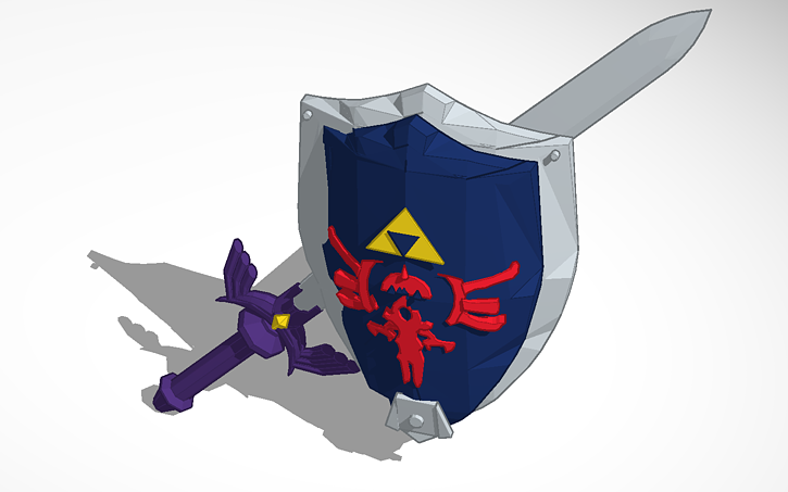 3D design Hylian Shield and Master Sword | Tinkercad