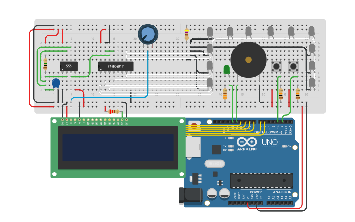 Circuit design Reaction Game - Tinkercad