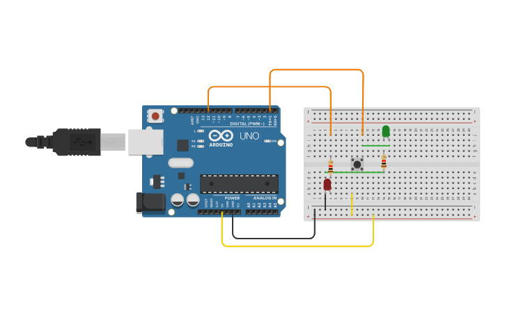 Circuit design Push Button Arduino - Tinkercad