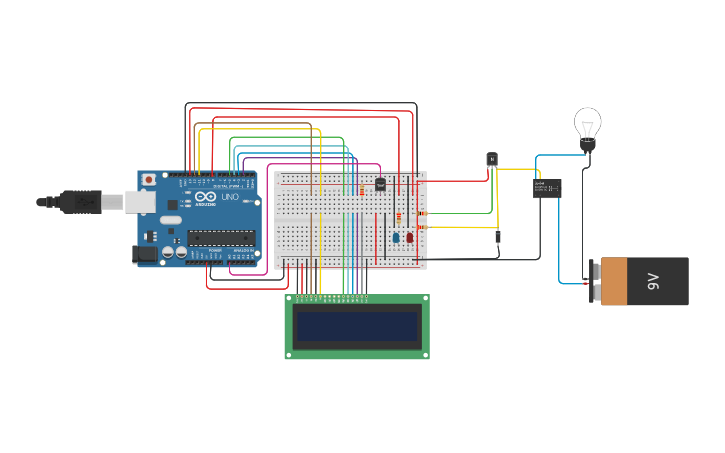 Circuit design sensor de temperatura | Tinkercad