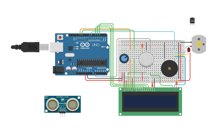 Circuit design sensor gas - Tinkercad