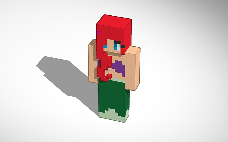 3D design Minecraft Disney Princess Ariel (Mermaid) - Tinkercad