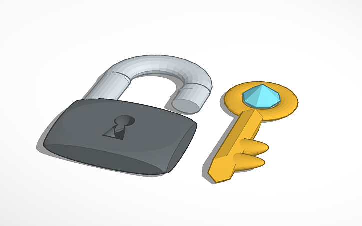 3D design Lock and key - Tinkercad