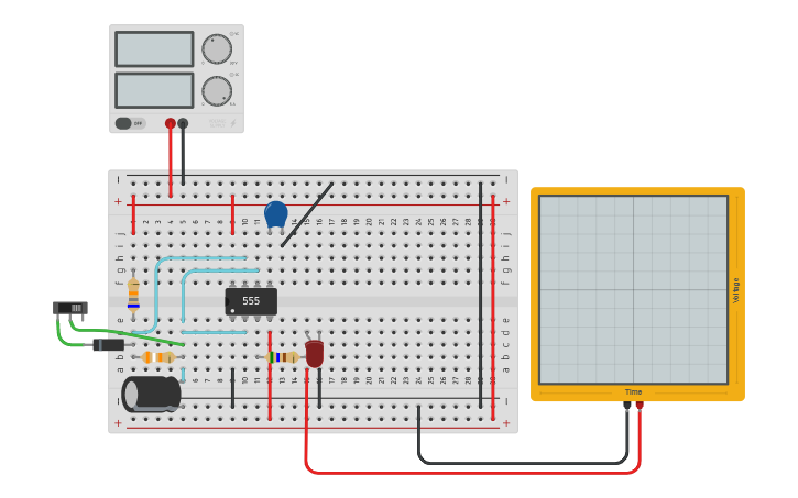 Circuit design NE-555 | Tinkercad