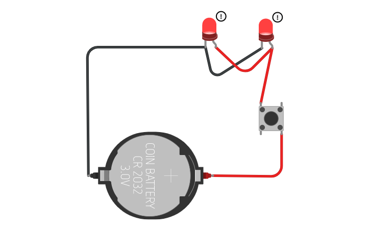 Circuit design 2 LEDS - Tinkercad