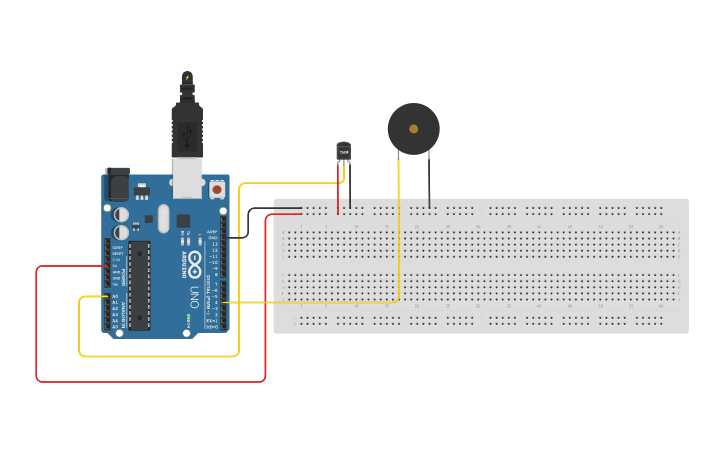 Circuit design Cảm biến nhiệt độ tương tự - Tinkercad
