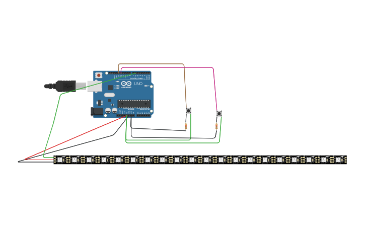 Circuit design led strip - Tinkercad