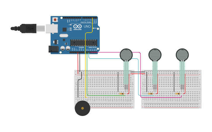 Circuit design Pressure Sensor prototype - Tinkercad