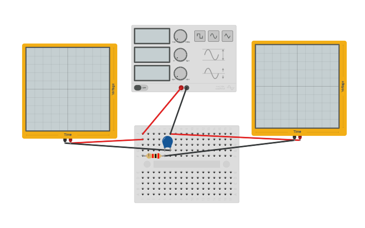 Circuit design Time response of RC Circuit | Tinkercad