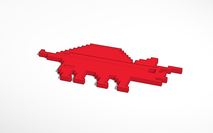 3D design 8-bit triceratops - Tinkercad