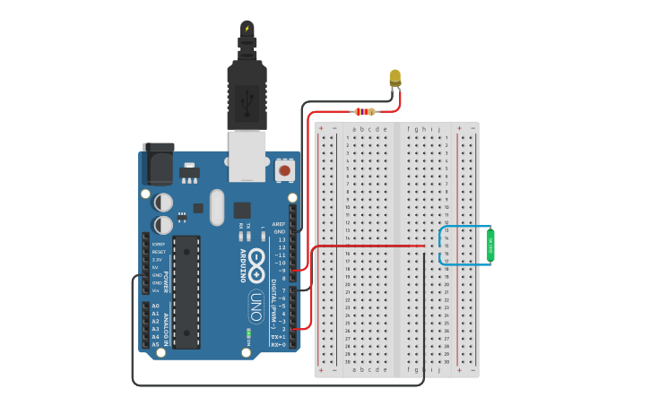 Circuit design capteur d'inclinaison - Tinkercad