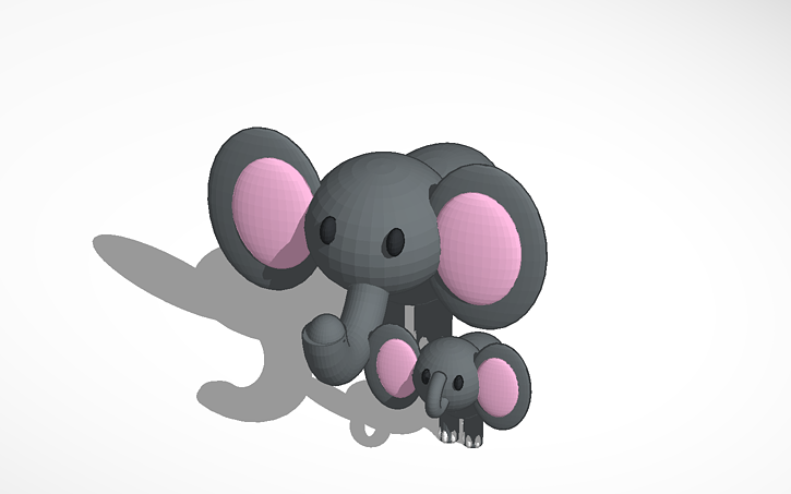 3D design Elephant Family | Tinkercad