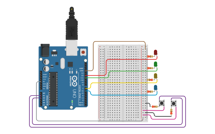 Circuit design tugas 2 praktikum - Tinkercad