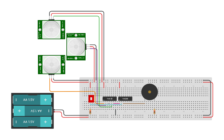Circuit design SISTEMA DE SEGURIDAD ANTIRROBOS | Tinkercad