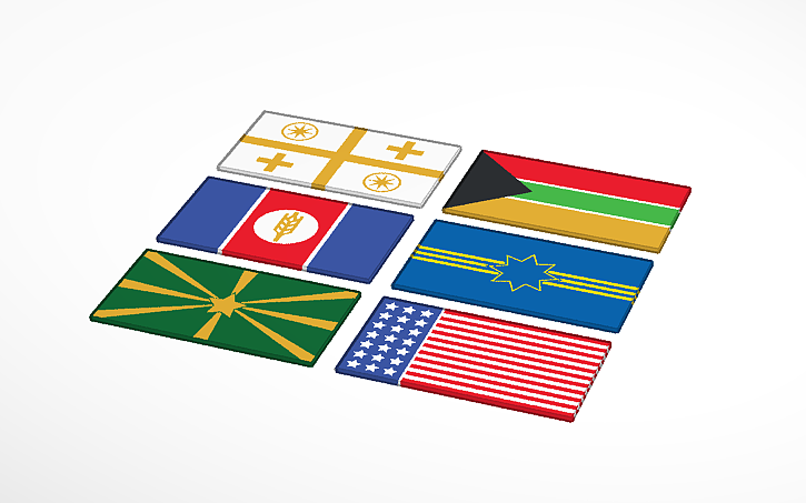 3D design Flag Pack 1 - Tinkercad