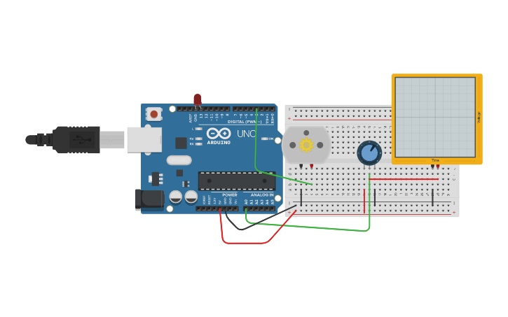 Circuit design ANalog DC Motor Example - Tinkercad