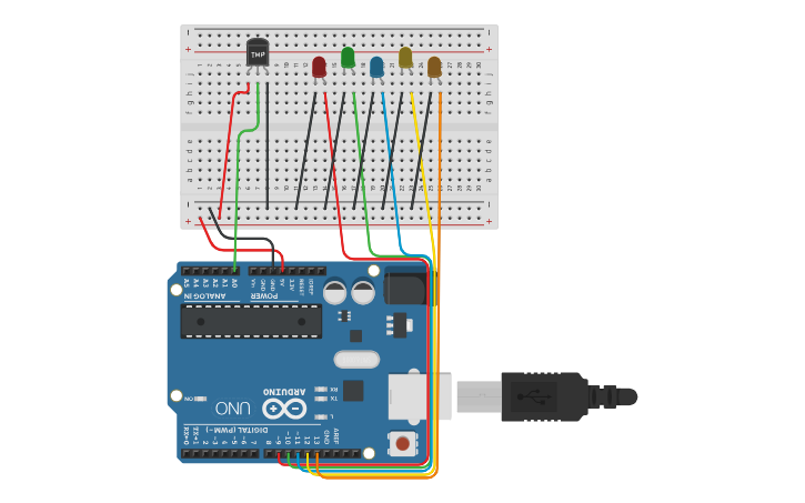 Circuit design LAB ครั้งที่ 9 เรื่อง TMP-36 - Tinkercad