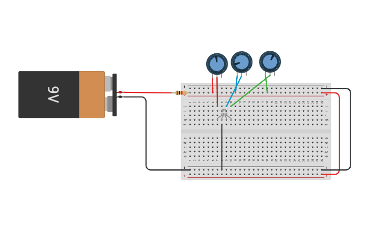 Circuit design RGB - Potentiometer - Tinkercad Circuit design RGB - Potentiometer - Tinkercad