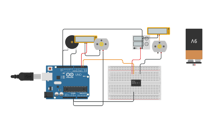 Circuit design Motor rele | Tinkercad