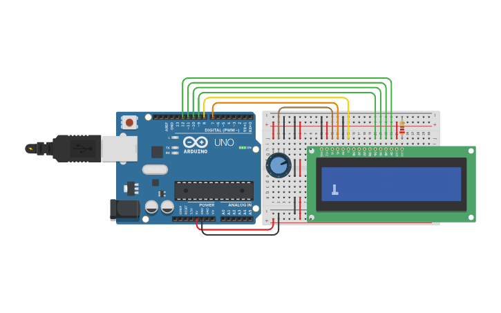 Circuit design Lcd 16x2 - Tinkercad