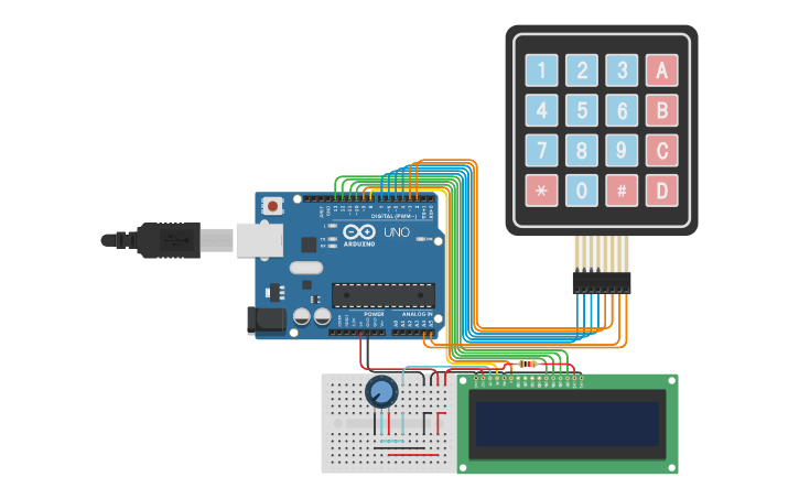 Circuit design Calculadora - Tinkercad