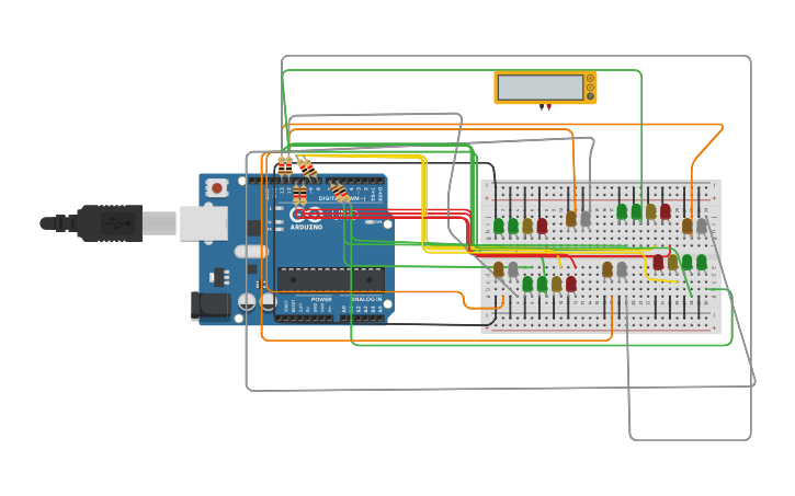 Circuit design 4 Way Traffic Stop - Tinkercad